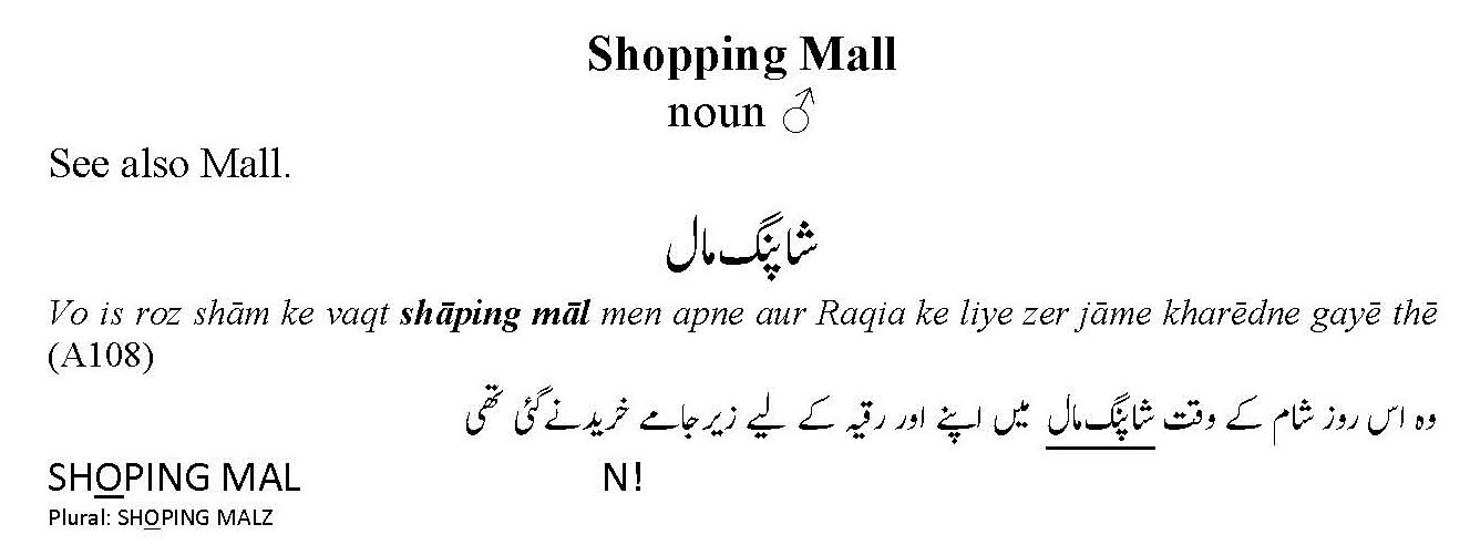 Shopping Mall – Hinglish Dictionary